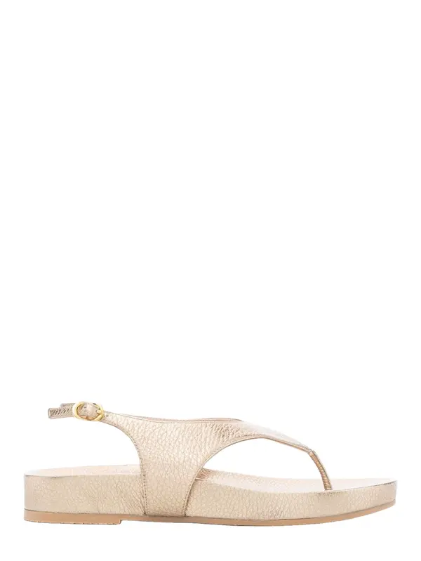 STUART WEITZMAN Metallic Leather Sandals - Gold