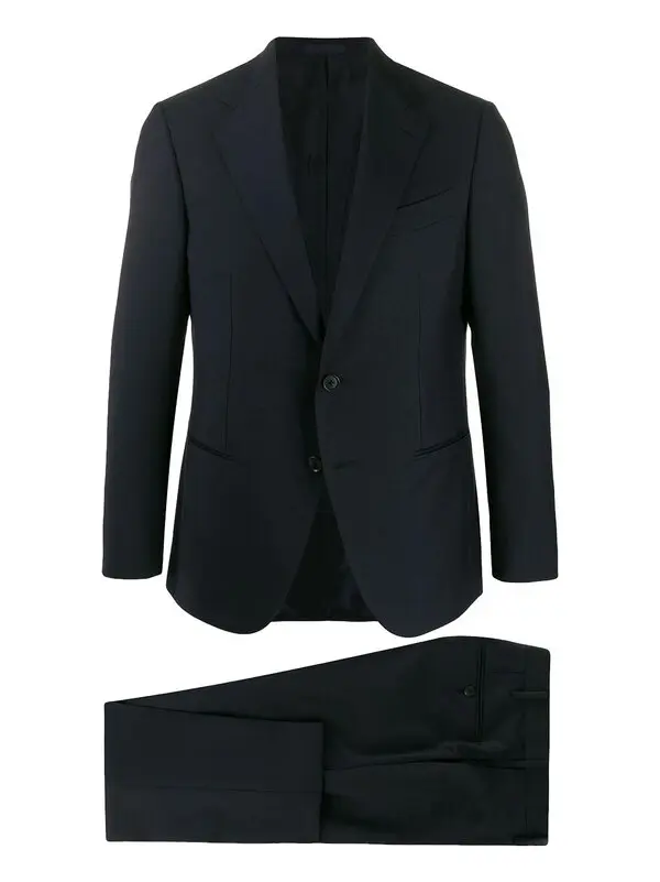 Caruso Two Piece Slim-fit Suit - Blue