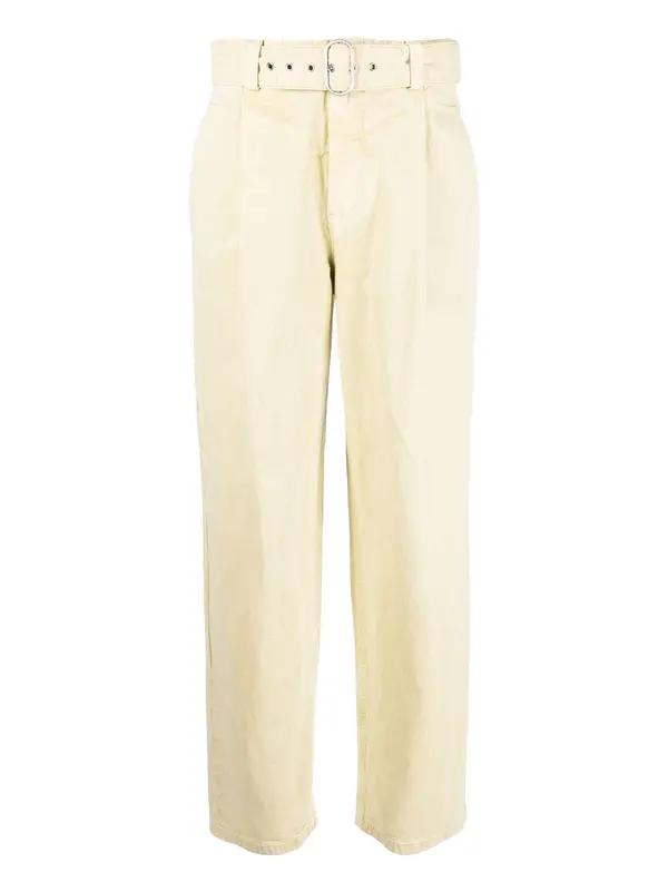 JIL SANDER Pleat-detail Straight-leg Trousers - Yellow
