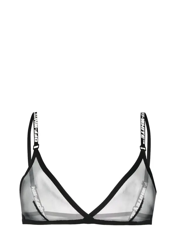 Off-White Logo Band Mesh Bra - Black