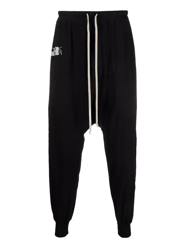 Rick Owens Logo-print Drop-crotch Trousers - Black