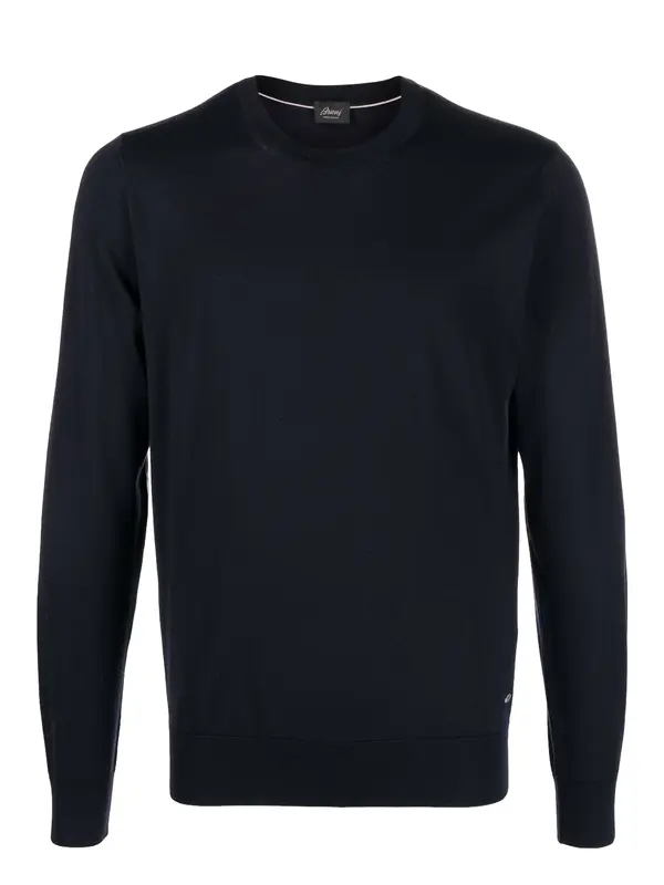 Brioni Fine-knit Wool Jumper - Blue