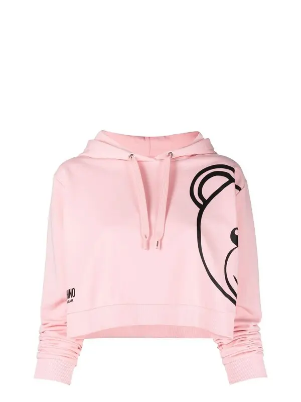 Moschino Teddy Bear Cropped Hoodie - Pink