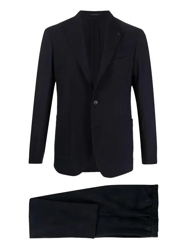 Tagliatore Notched-lapel Single-breasted Suit - Blue