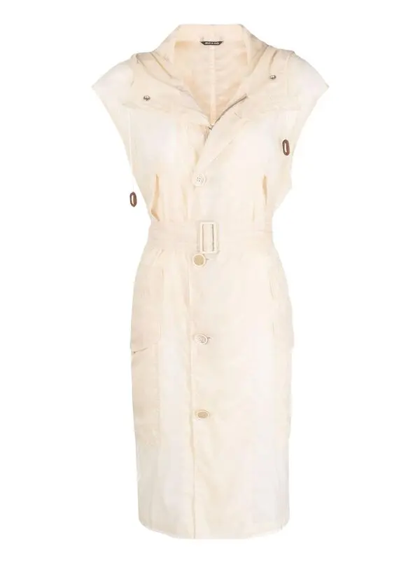 MAISON MARGIELA Belted Hooded Trench Coat - Neutrals