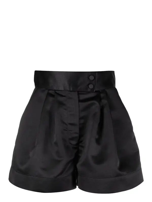 STYLAND High-waisted Satin Shorts - Black