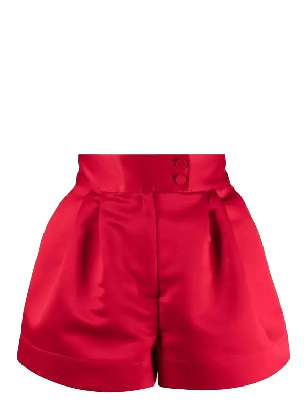 STYLAND High-waisted Satin Shorts - Red
