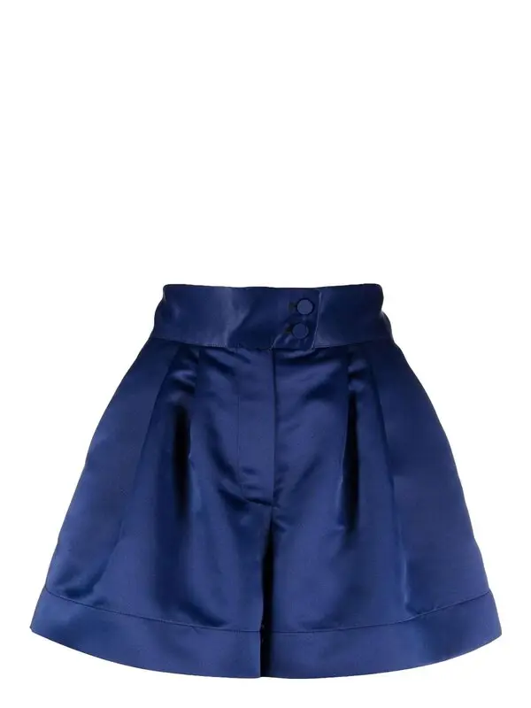 STYLAND High-waisted Satin Shorts - Blue