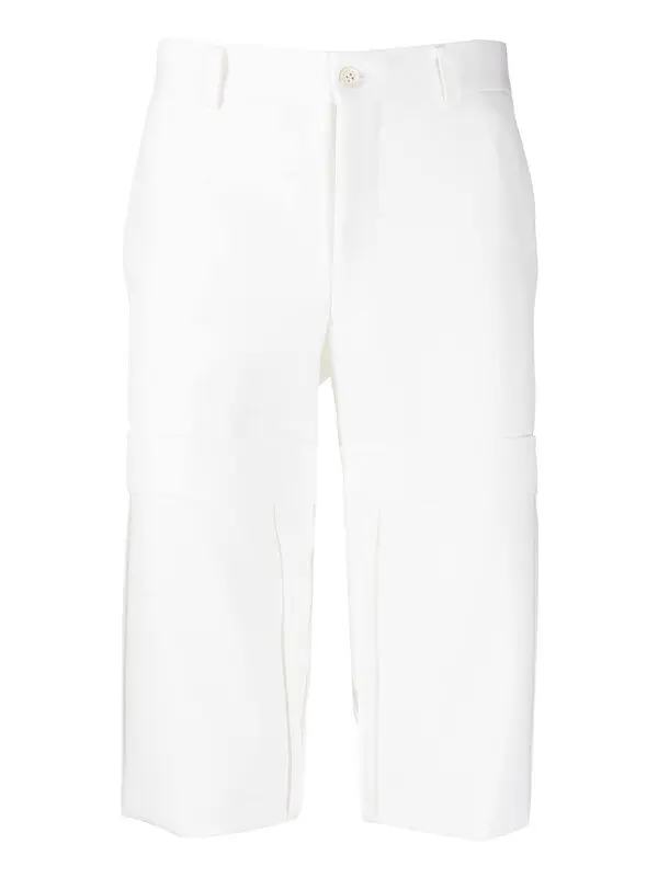 Comme Des Garçons Cropped Tailored Trousers - White