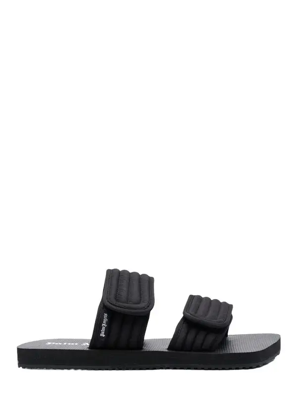 Palm Angels Touch-strap Quilted Slides - Black