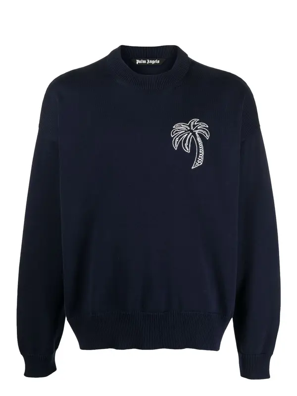 Palm Angels Palm Tree Jumper - Blue