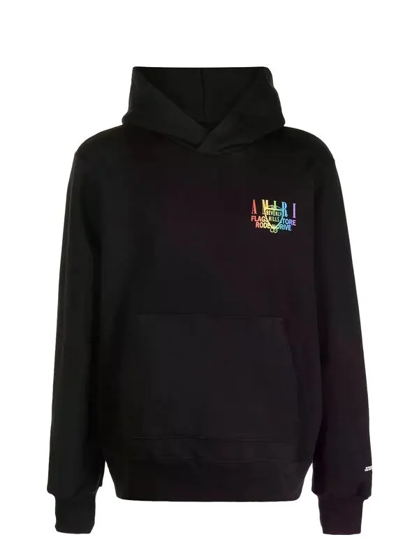 Amiri Beverly Hills Logo-print Cotton Hoodie - Black