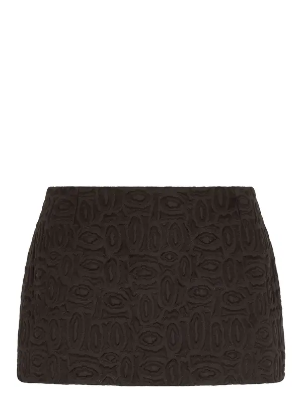 Dolce & Gabbana Lace-trim Jacquard Mini Skirt - Black