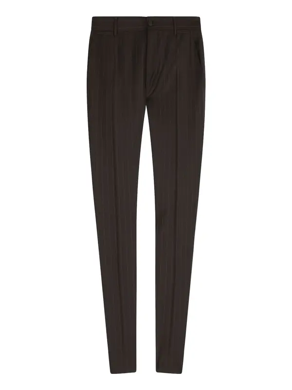 Dolce & Gabbana Pinstriped Tailored Trousers - Black