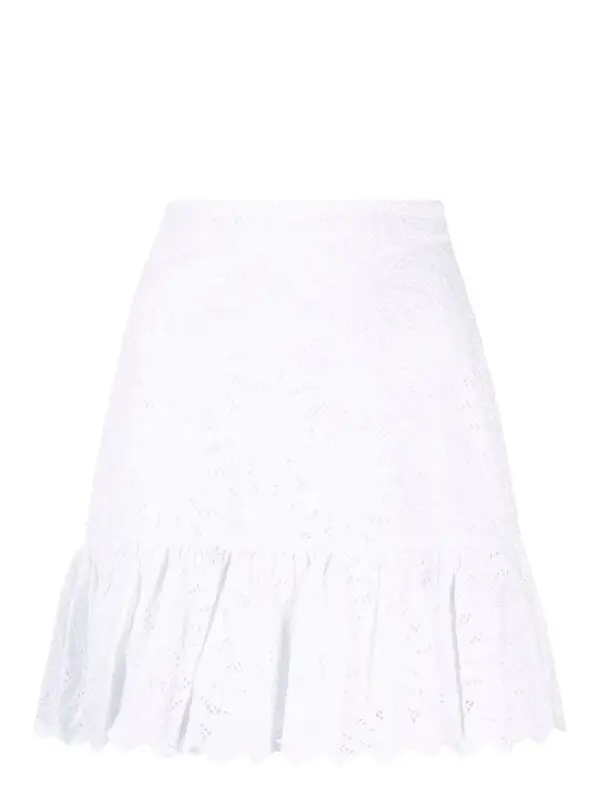 Michael Kors Floral-lace Cotton Skirt - White