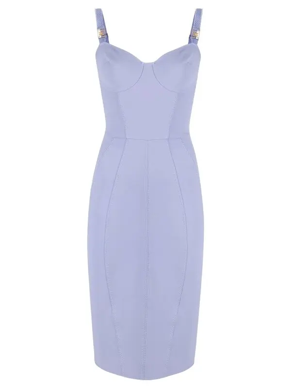 Elisabetta Franchi Logo Plaque Strappy Dress - Blue