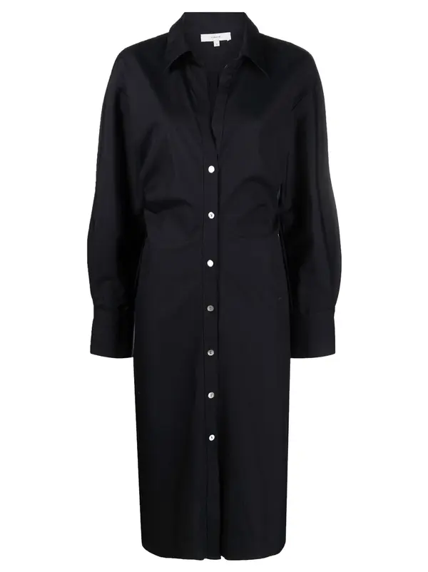 Vince Pointed-collar Cotton Shirt Dress - Blue