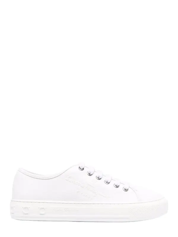 FERRAGAMO Embossed-logo Low-top Sneakers - White