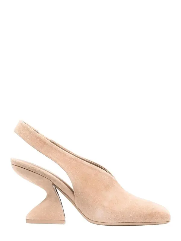 FERRAGAMO F-heel 100mm Slingback Pumps - Neutrals