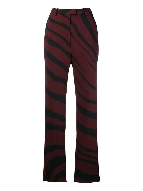 Roberto Cavalli Zebra Print Trousers - Red