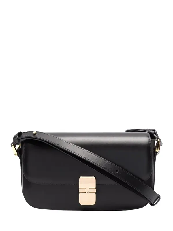 A.p.c. Grace Leather Shoulder Bag - Black