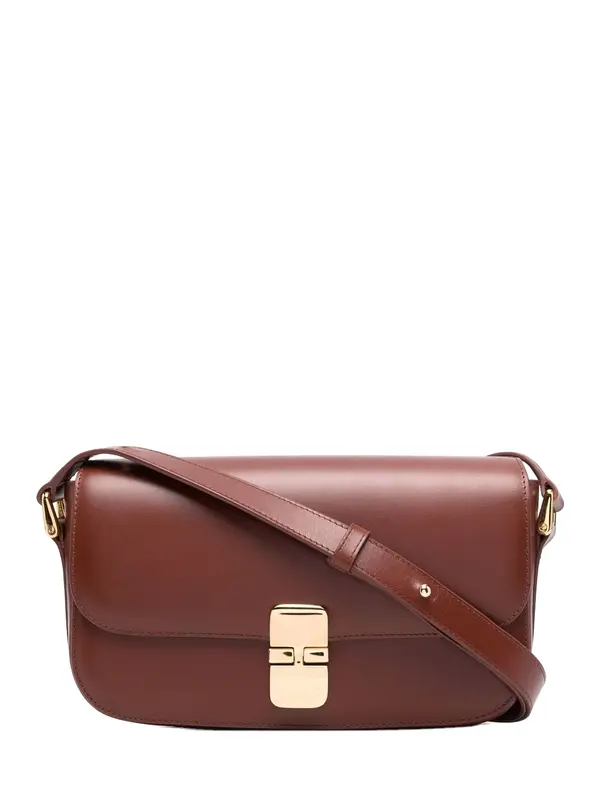 A.p.c. Grace Foldover Crossbody Bag - Brown