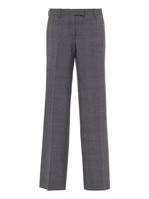 Miu Miu Prince Of Wales Check Straight Leg Trousers - Grey
