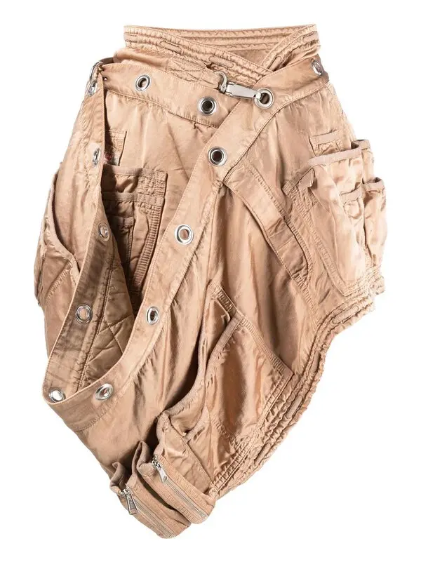 DIESEL® Asymmetric Drape Mini Skirt - Neutrals