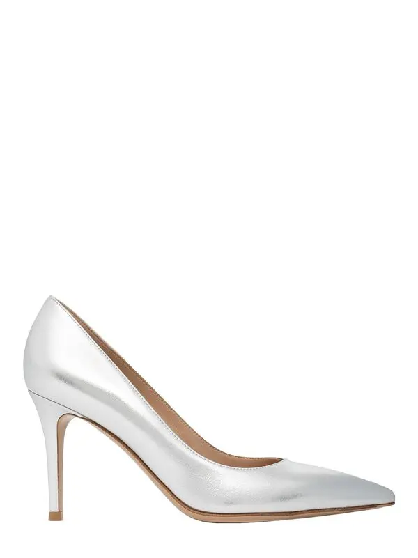 GIANVITO ROSSI 85mm Metallic Leather Pumps - Silver