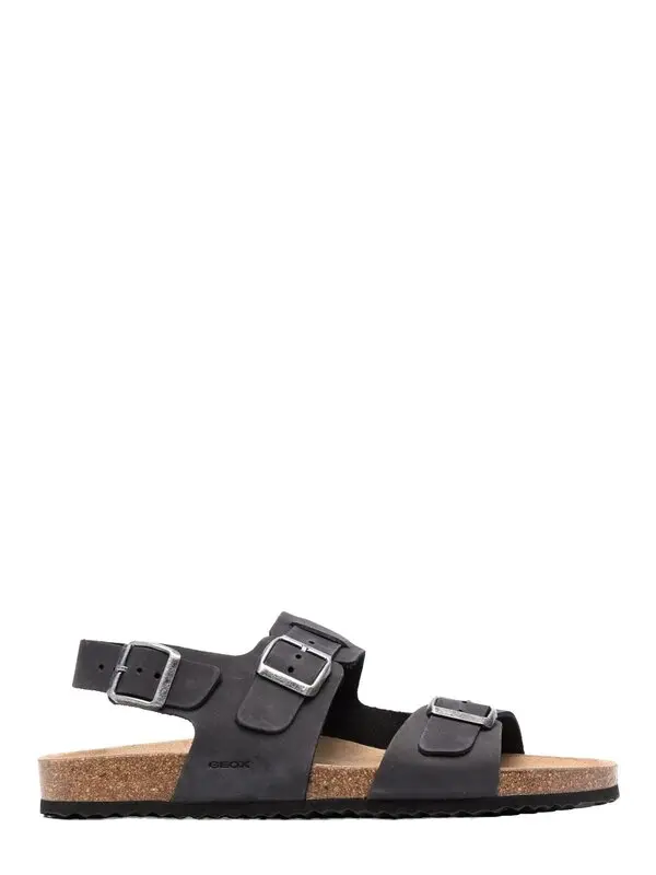 Geox Ghita Leather Sandals - Black
