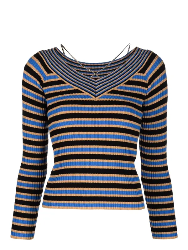 Andersson Bell Striped Rib-knit Jumper - Black
