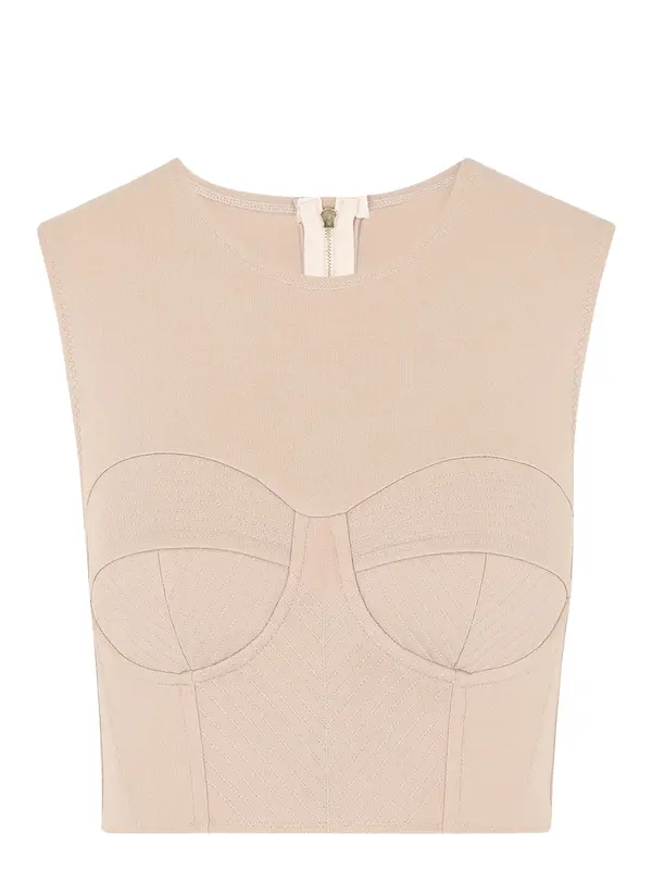 Dolce & Gabbana Sleeveless Corset Top - Neutrals