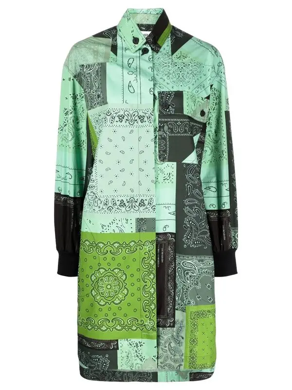 Kenzo Paisley Print Shirt Dress - Green