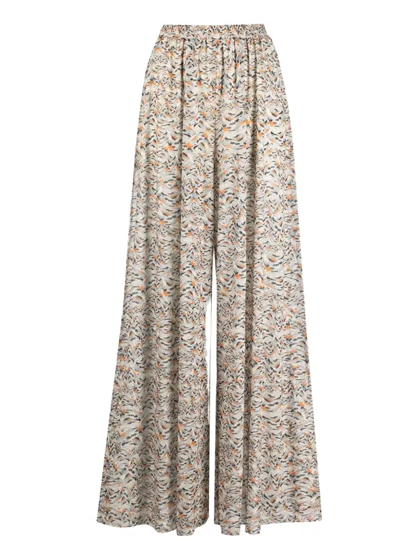 Patrizia Pepe Graphic-print Trousers - Neutrals