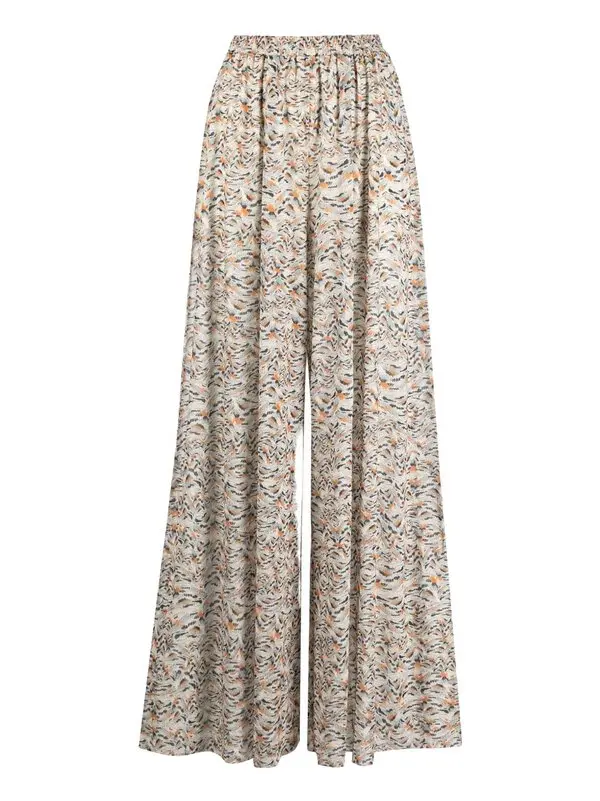 Patrizia Pepe Graphic-print Trousers - Neutrals