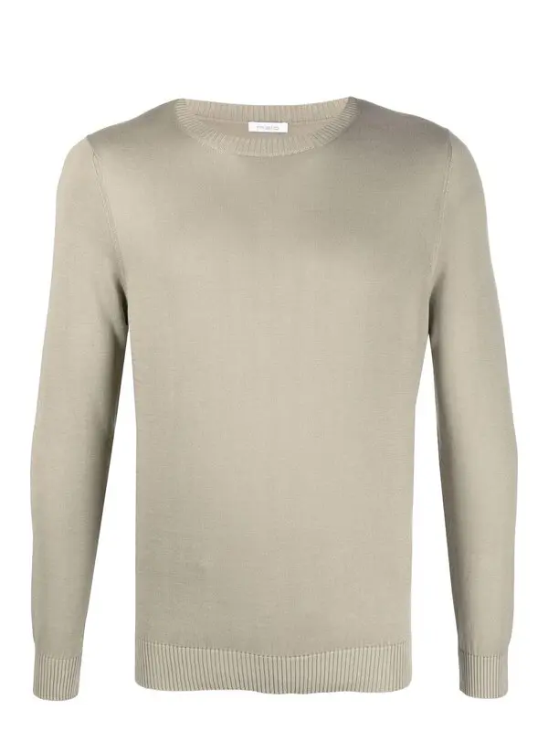 Malo Crew Neck Cotton Jumper - Green