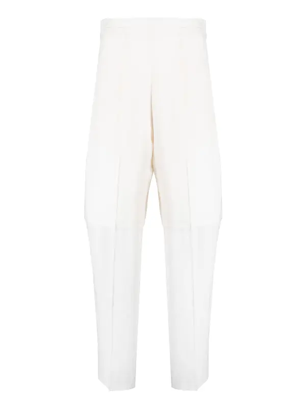 GIA STUDIOS High-waisted Straight-leg Trousers - White