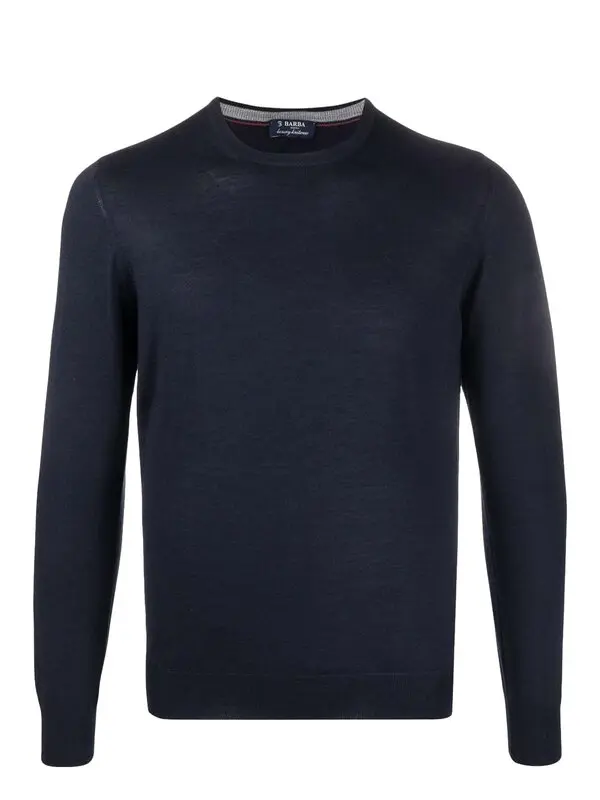 BARBA NAPOLI Fine-knit Crew-neck Jumper - Blue