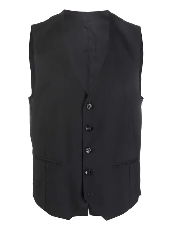 TONELLO Slim-fit Tailored Waistcoat - Black
