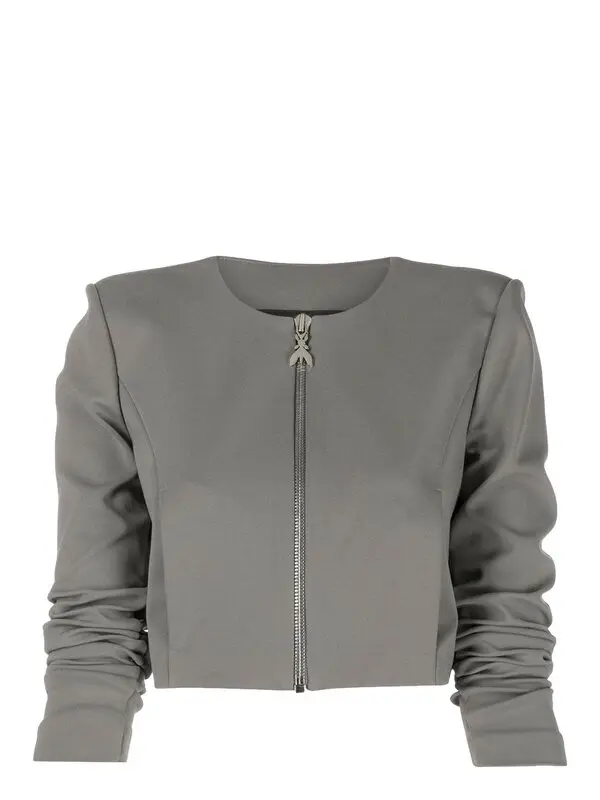 Patrizia Pepe Cropped Zip-up Jacket - Grey