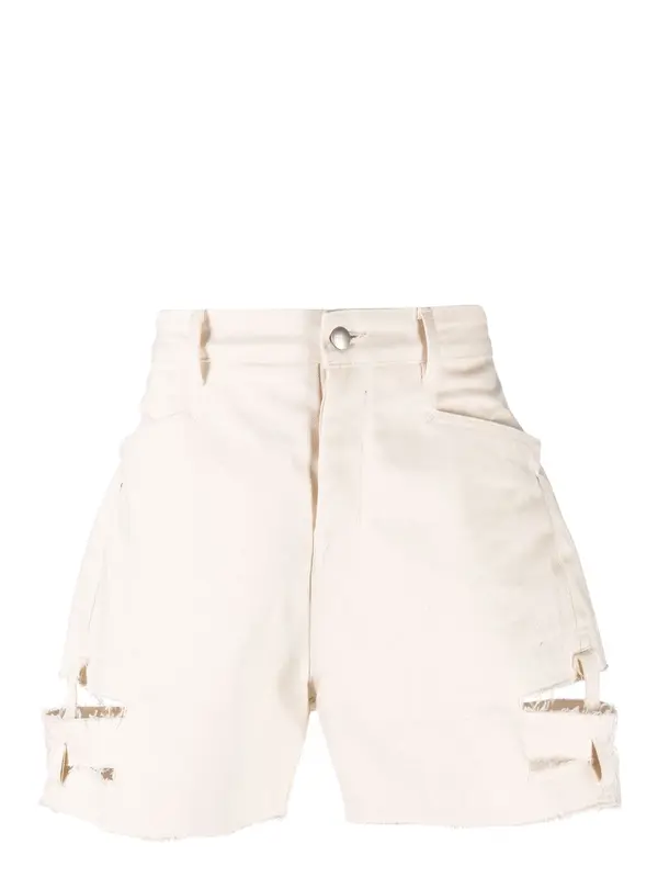Rick Owens Distressed Cut-off Shorts - Neutrals
