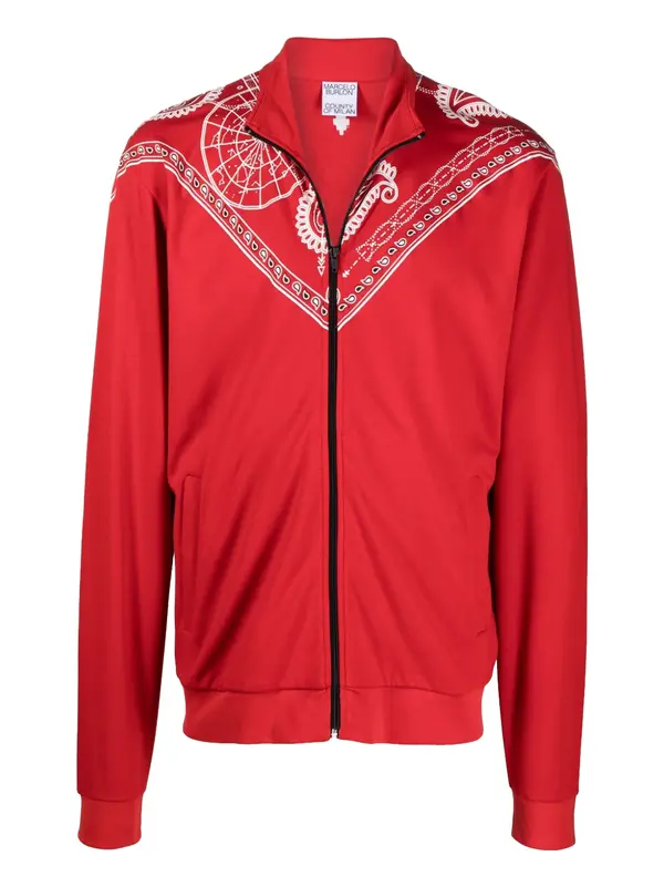 COUNTY OF MILAN Bandana-print Track Jacket - Red