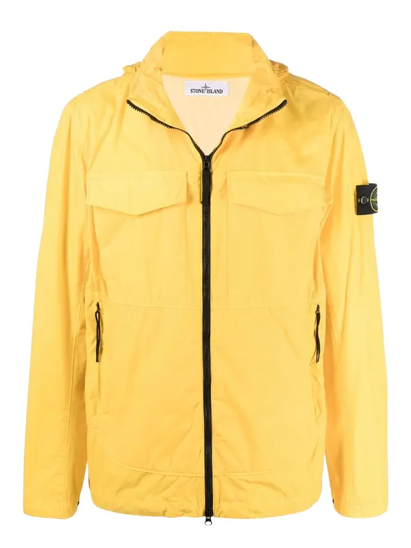 Stone Island Compass-patch Zip-up Jacket - Yellow