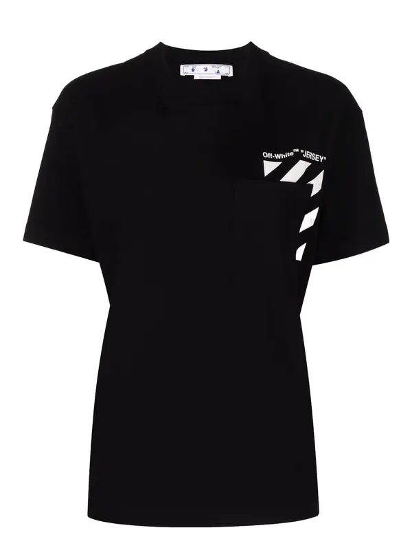 Off-White Jersey' Print Short-sleeve T-shirt - Black