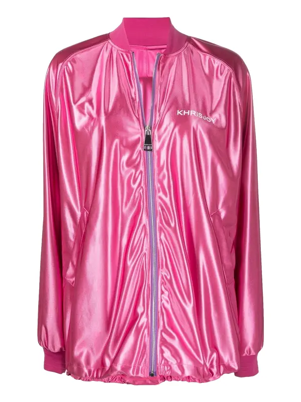 Khrisjoy Logo-print Metallic Bomber Jacket - Pink