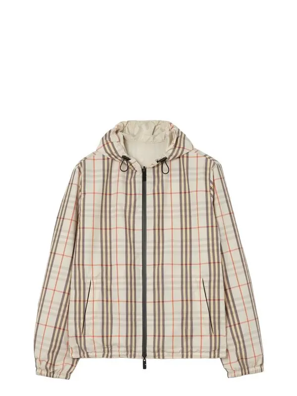 Burberry Reversible Check Hooded Jacket - Pebble Beige