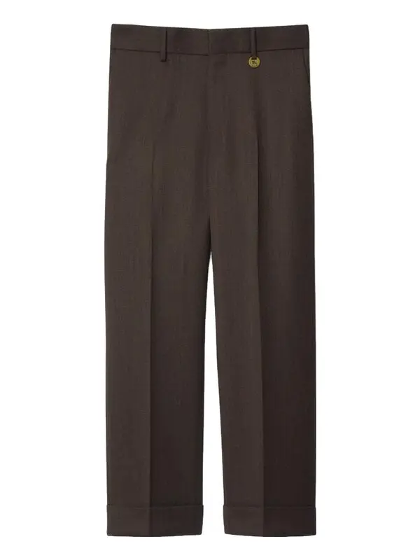 Burberry Wool Tailored Trousers - Carbon Grey/dark Mink