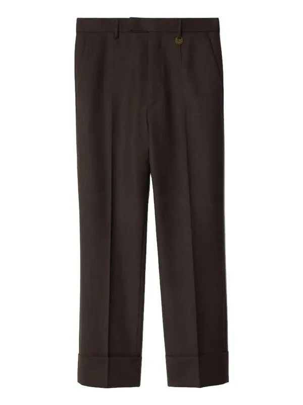Burberry Wool Tailored Trousers - Soot Brown
