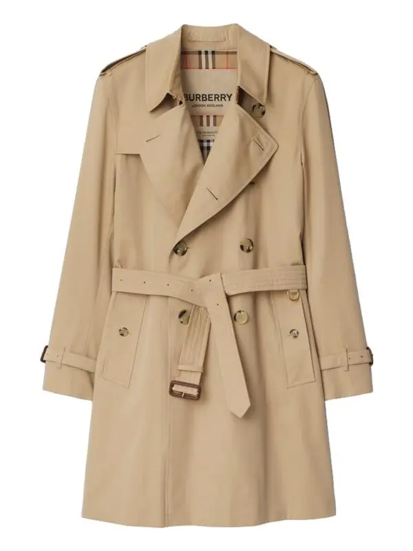 Burberry Mid-length Kensington Heritage Trench Coat - Honey Beige