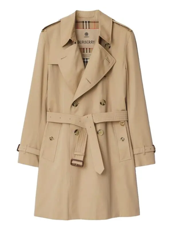 Burberry Mid-length Kensington Heritage Trench Coat - Honey Beige